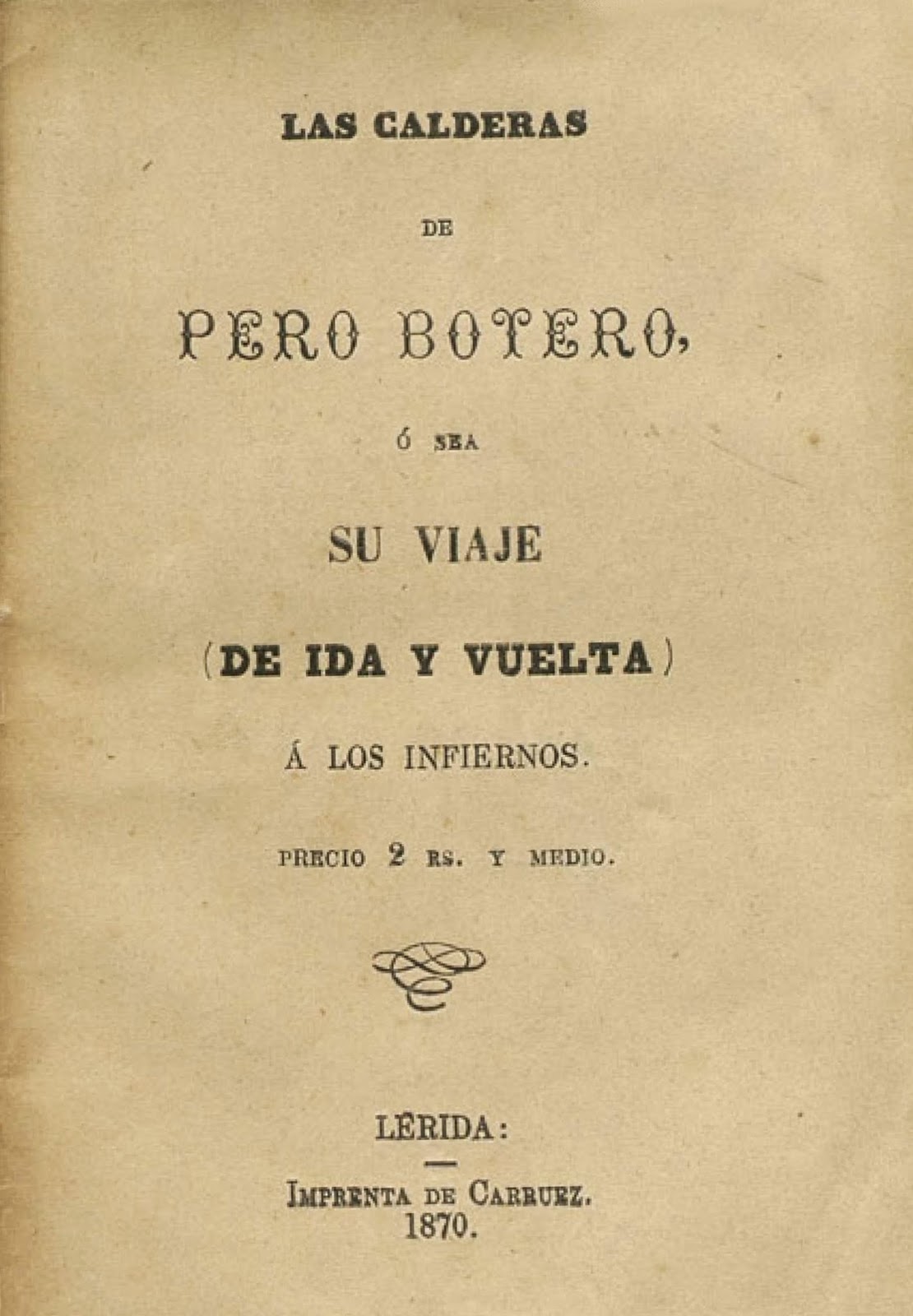 Almanaque: Pliegos de aleluyas: Las calderas de Pedro Botero